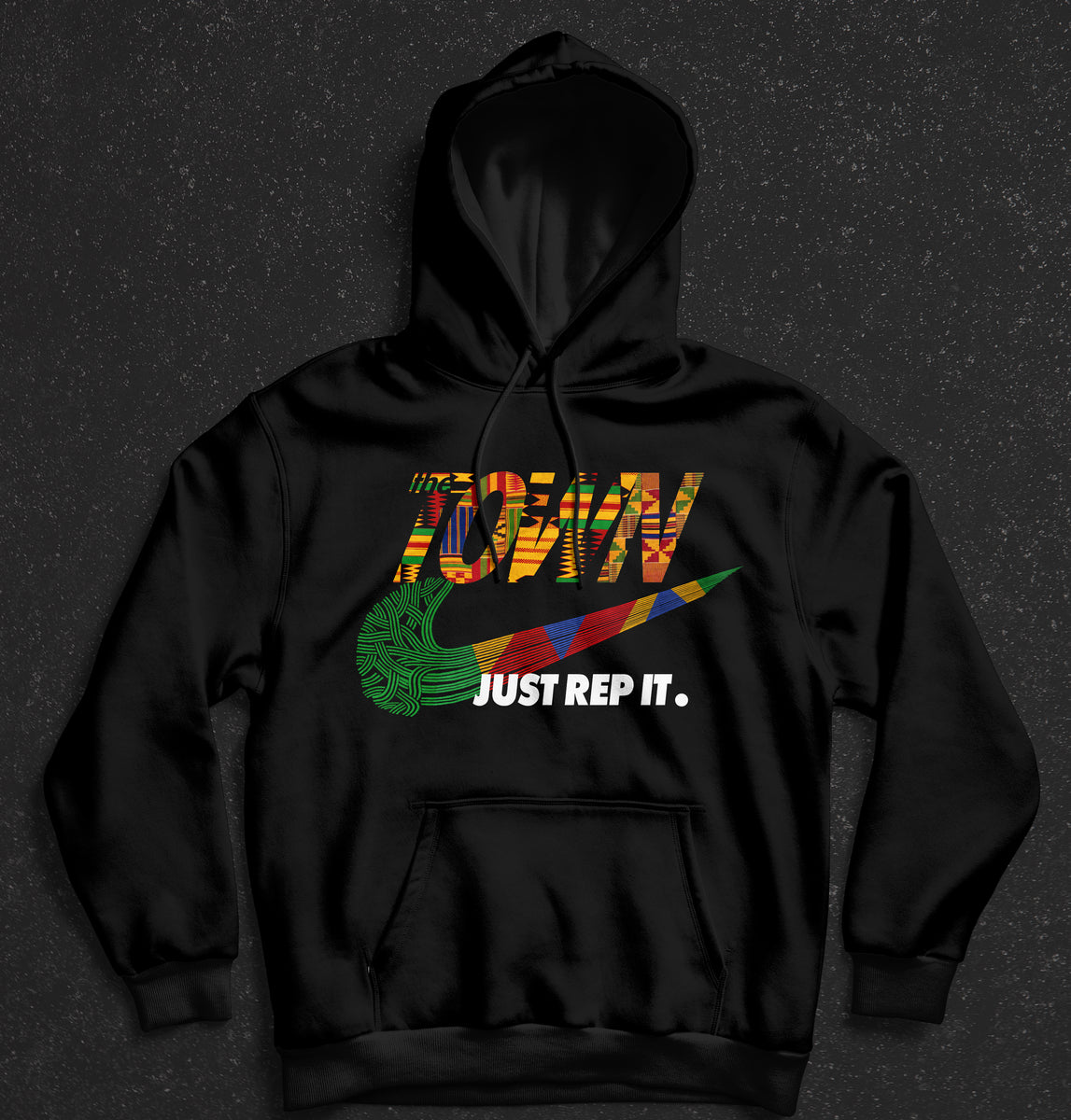 THE TOWN JUST REP IT KENTE CLOTH HOODIE – OAKLAND NATIVE CLOTHING